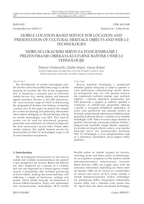 pdf mobile location based service for positioning and presentation of