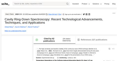 Cavity Ring Down Spectroscopy Recent Technological Advancements Techniques And Applications