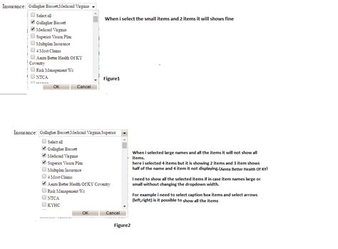 C How Can I Show Large Selected Item Names On Texts Caption Of Dropdowncheckboxes In