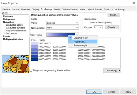 Arcgis Desktop Colour Gradation In Arcmap Shades Of Blue