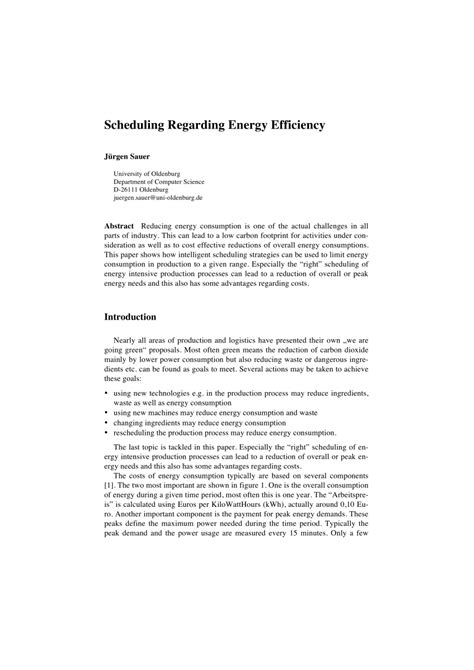Pdf Scheduling Regarding Energy Efficiency