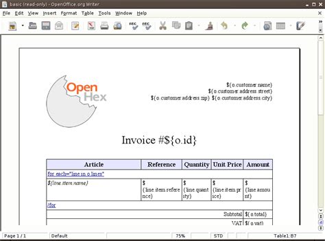 indepth example — a templating library able to output odt and pdf files