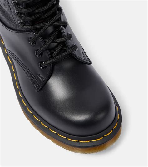 X Dr Martens 1490 10 Eye Leather Combat Boots In Black Mm 6 Maison
