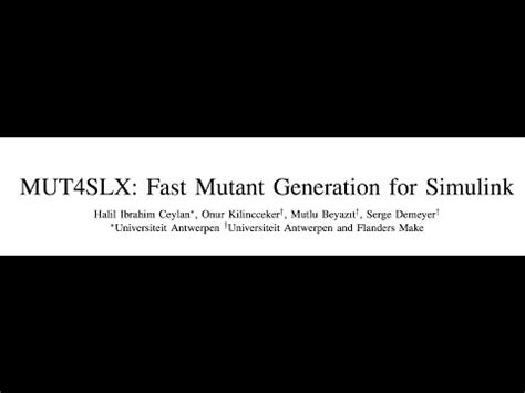 GitHub Haliliceylan MUT4SLX The Simulink Model Mutation Testing Project Provides A Framework