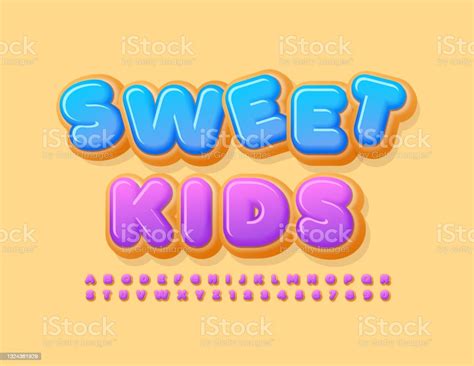벡터 귀여운 포스터 달콤한 아이 와 유약 도넛 알파벳 편지 와 숫자 세트 놀이에 대한 스톡 벡터 아트 및 기타 이미지 놀이 오븐에 굽기 0명 Istock