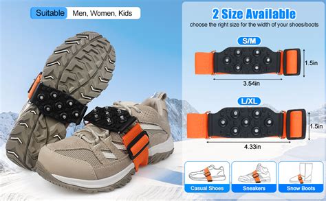 Ice Cleats Snow Traction Cleats For Walking On Snow And Ice 7 Studs