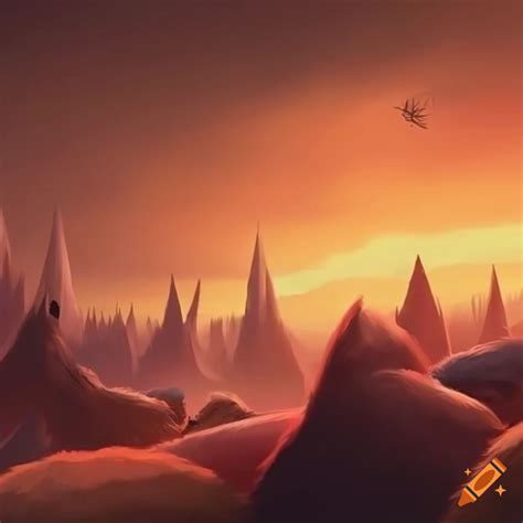 Furry Landscape Illustration On Craiyon