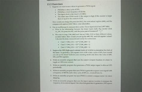 Solved 155 Exercises 1 Suppose We Want To Use A Timer To