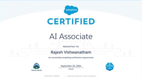 Rajesh V On Linkedin Salesforce Ai Artificialintelligence Aicertification