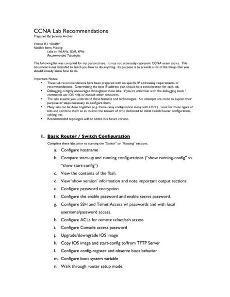 CCNA Lab Recommendations Pdf The Cisco Learning Network