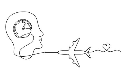 흰색 배경에 선을 그리는 비행기가 있는 남자 실루엣 프로필 곡선에 대한 스톡 벡터 아트 및 기타 이미지 곡선 낙서 드로잉