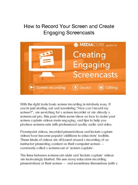 How To Record Your Screen And Create Engaging Screencasts Pdf