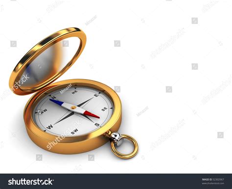 3d Illustration White Background Compass Left Stock Illustration