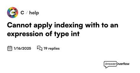 Cannot Apply Indexing With To An Expression Of Type Int C