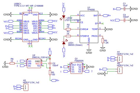 Tp4056 Charging Module Usb C Data Resources Easyeda