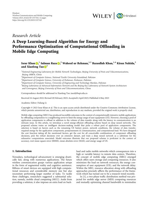 Pdf A Deep Learning Based Algorithm For Energy And Performance