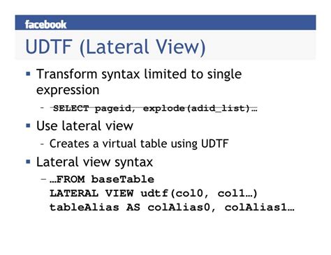 User Defined Table Generating Functions