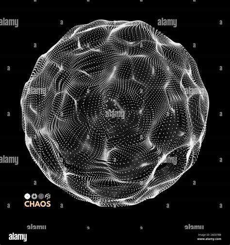 3d abstract sphere array with dynamic particles modern science and