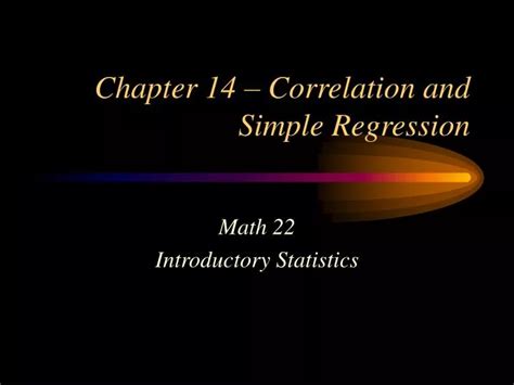 Ppt Chapter 14 Correlation And Simple Regression Powerpoint