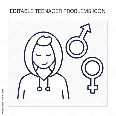 Sexual Activity Line Icon Interest In Sexuality During Puberty Thoughtless Sexual Intercourse