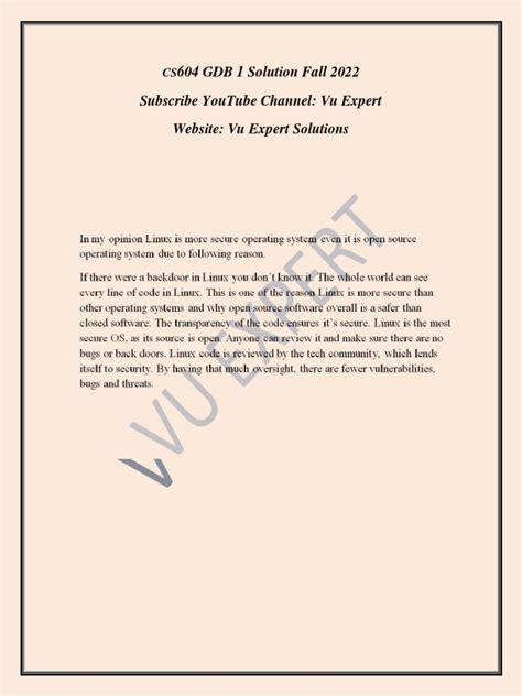 cs604 gdb 1 solution 2022 vu expert pdf