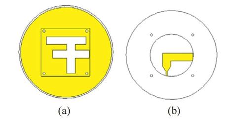 the structure of the proposed antenna a top view and b bottom view