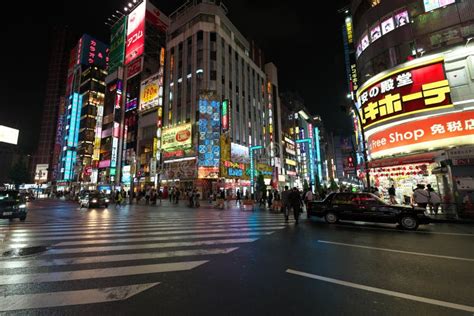 Pedestrian Crossing Near Kabukicho Shinjuku In Tokyo Japan At