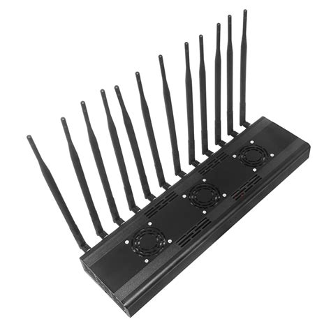 Black 12 Antenna Desktop 2 3 4 5g Mobile Jammers Wifi Gps Vhf Uhf Signal Disruptor