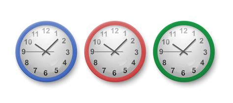 Set Of Color Clocks Vector Illustration 16397152 Vector Art At Vecteezy