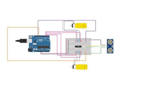 Circuit Design Obstacle Avoiding Robot Tinkercad