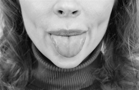 Premium Photo Sticking Her Tongue Out Woman Cropped View Stick Clean