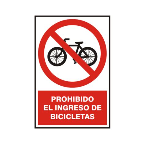 Señal Vinil Prohibido El Ingreso De Bicicletas Damajer