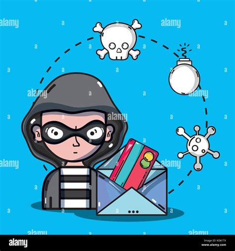 Person Hacker To Programmer Virus In The System Stock Vector Image And Art Alamy