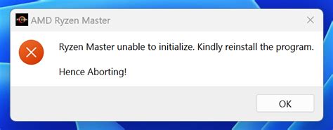 Overclocking Problem With Ryzen Master Unable To Initialize Install Performance Graphics
