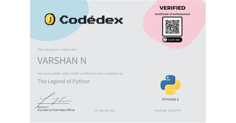 Completed The Legend Of Python Course By Codédex Varshan N Posted On The Topic Linkedin