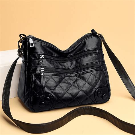 부드러운 인조 가죽 핸드백 여성용 솔리드 메신저 크로스 바디 가방 어머니 여성 레트로 다용도 포켓 지갑 핸드백 숙녀용 가방 Aliexpress