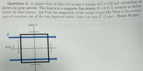 Solved Question A Square Loop Of Side Cm Has A Chegg