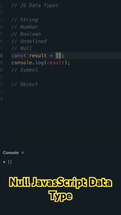 What Is The Null Data Type In Javascript Youtube