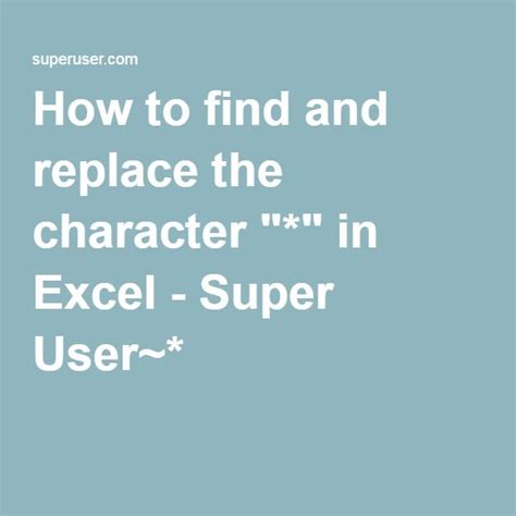 How To Find And Replace The Character In Excel Excel Character Words