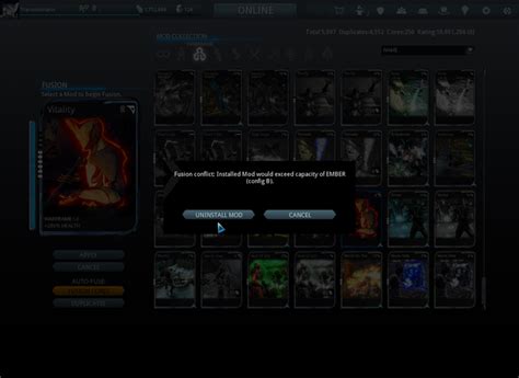 Til They Added A Uninstall Option When Fusing Mods Rwarframe