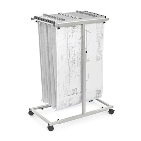 Adir Mobile Blueprint Storage Rack Adjustable And Portable Vertical Blueprint Holder For Plans