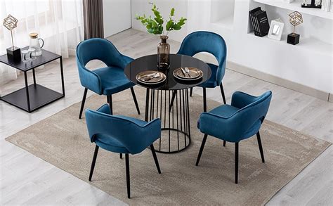 Chairus Lot De 4 Chaises De Salle à Manger En Velours Moderne Fauteuil