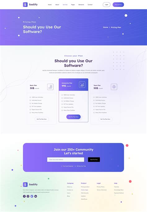 Saasify Startup And Saas Landing Page Figma Template Saas Landing Page Landing