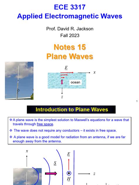Notes 15 3317 Plane Waves Pdf Radio Spectrum Ultra High Frequency