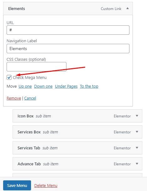 Menu Settings Rstheme