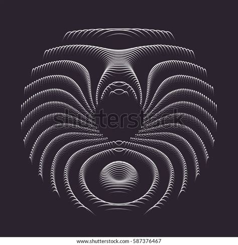 Abstract Parametric Pattern Made Dots Distorted Stock Vector Royalty