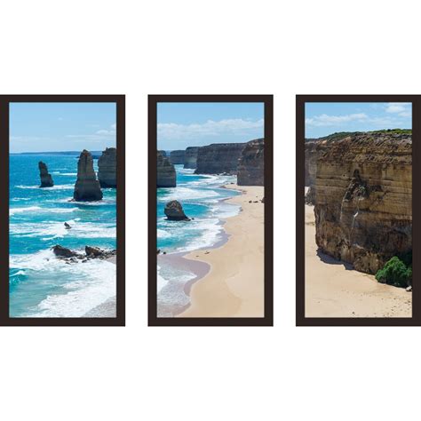 The Twelve Apostles Australia Framed Plexiglass Wall Art Set Of 3