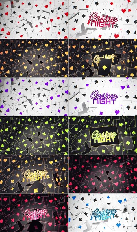 从扑克牌堆中冒出来的logo标志开场动画ae模板ae模板新cg儿newcger