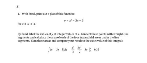 1 With Excel Print Out A Plot Of This Function