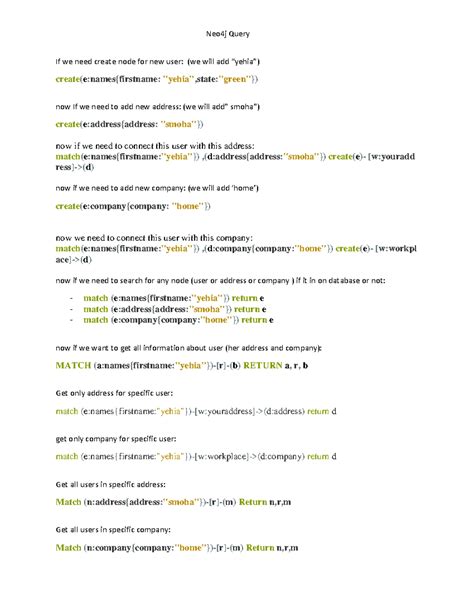 Quary Graph Database Query Neo4j Query If We Need Create Node For New User We Will Add